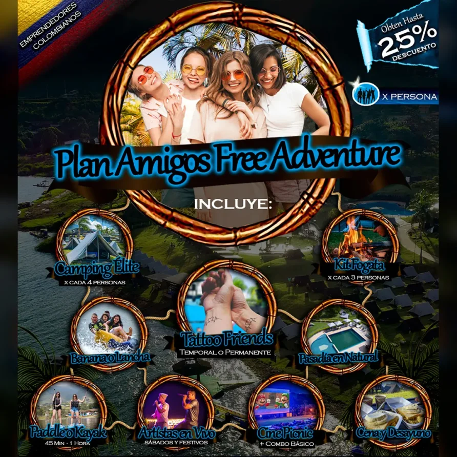 #1 Plan Amigos Free Adventure (2 Noches) - Mystic Paradise Glamping & Camping