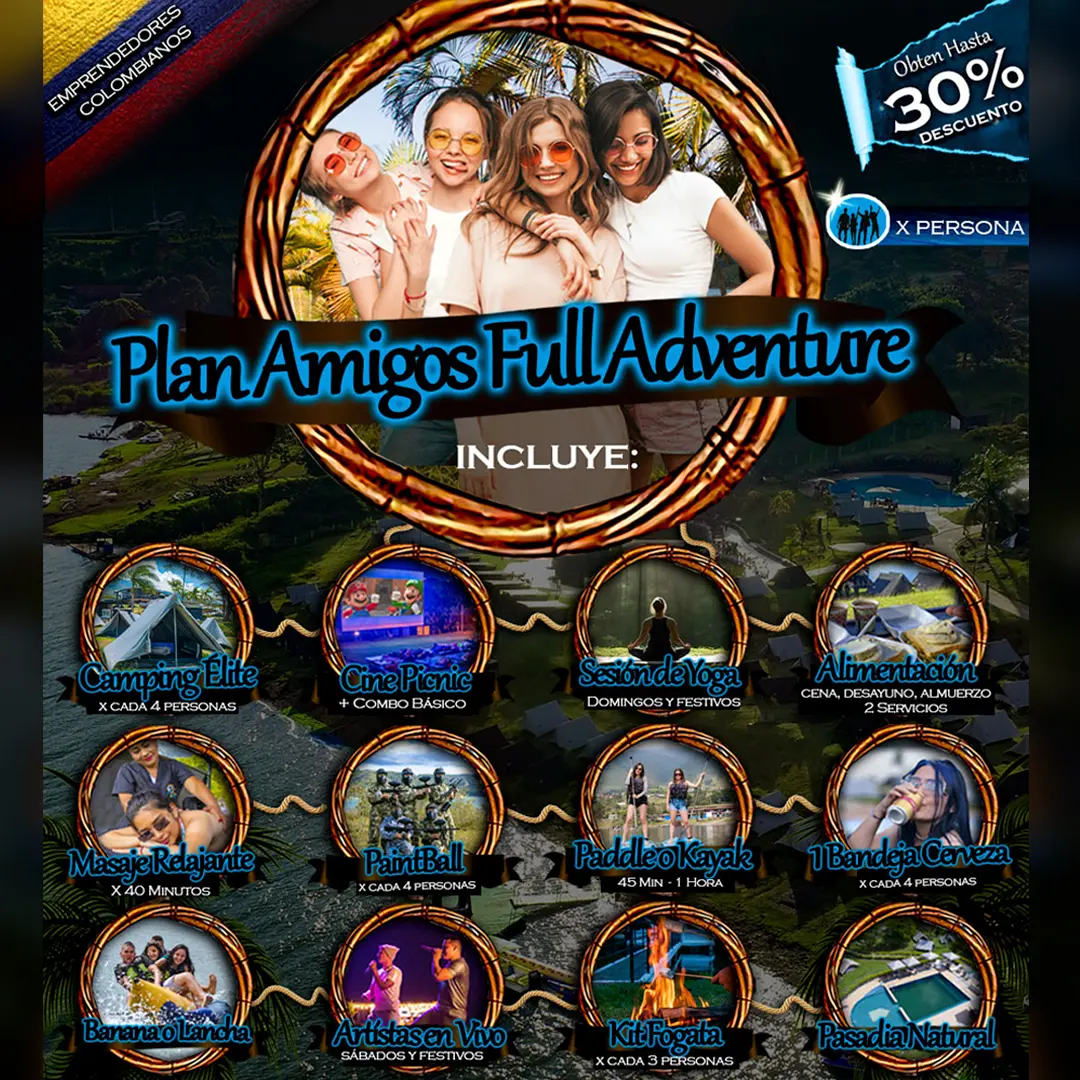 #1 Plan Amigos Full Adventure (2 Noches)-Mystic Paradise Glamping & Camping